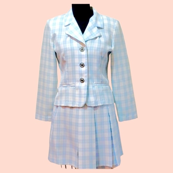 Vintage | Skirts | Vintage Preppy Mod Set Sz Xss Plaid Pleated Catholic ...